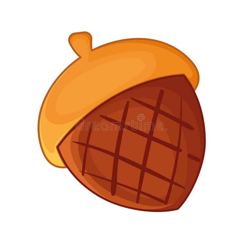 Brown Acorn with Detailed Texture, Vector Stock Vector - Illustration ...