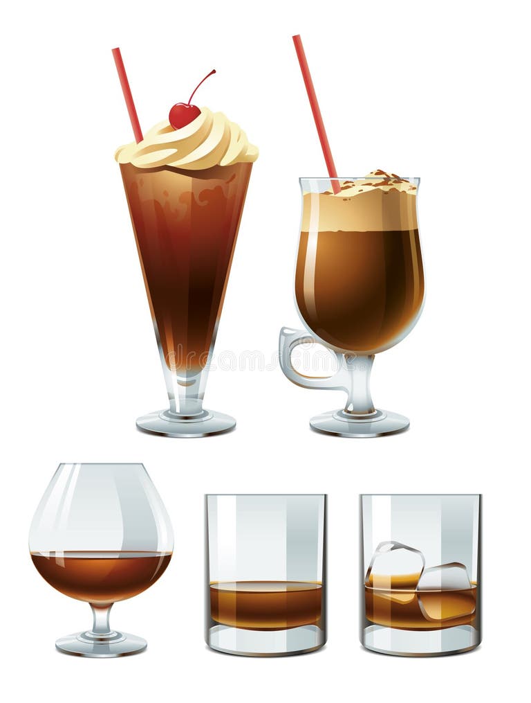 Dessert Cocktail Alcoholic Brown Stock Illustrations – 420 Dessert ...
