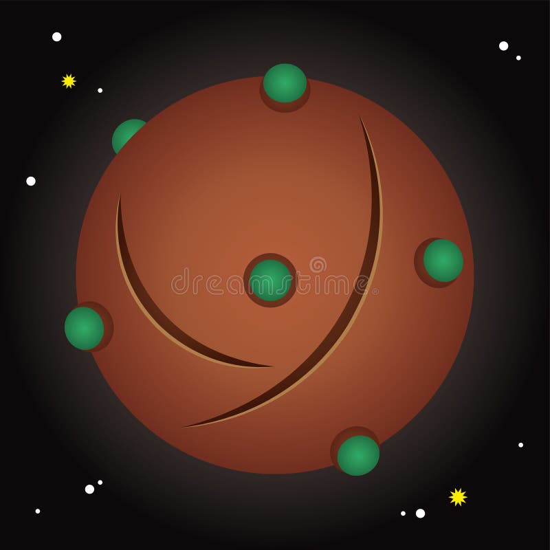 Brown Alien Orb Planet. Vector Stock Vector - Illustration of sphere ...