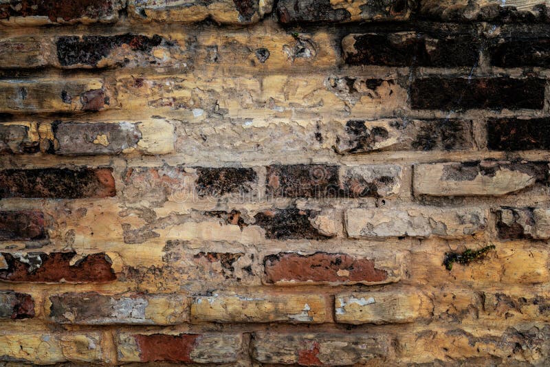 Brown Ancient Bricks Wall Pattern Stock Photo - Image of cement, brown ...