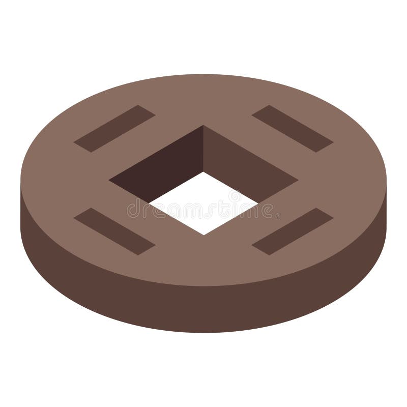 Brown Ancient Chinese Coin Representing Wealth and Prosperity Stock ...