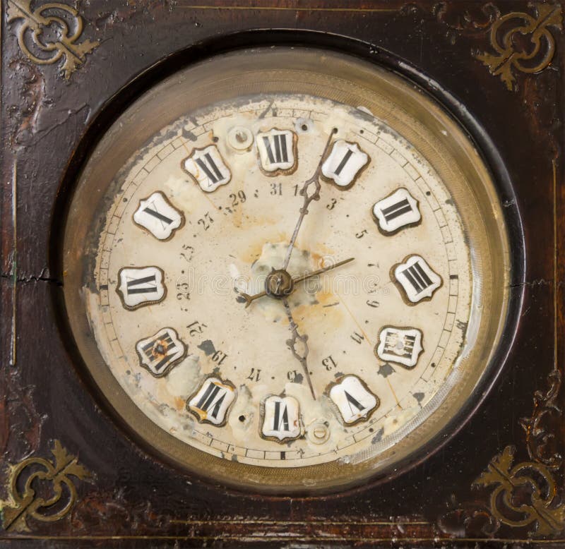 Brown antique clock stock photo. Image of dust, decoration - 104719720