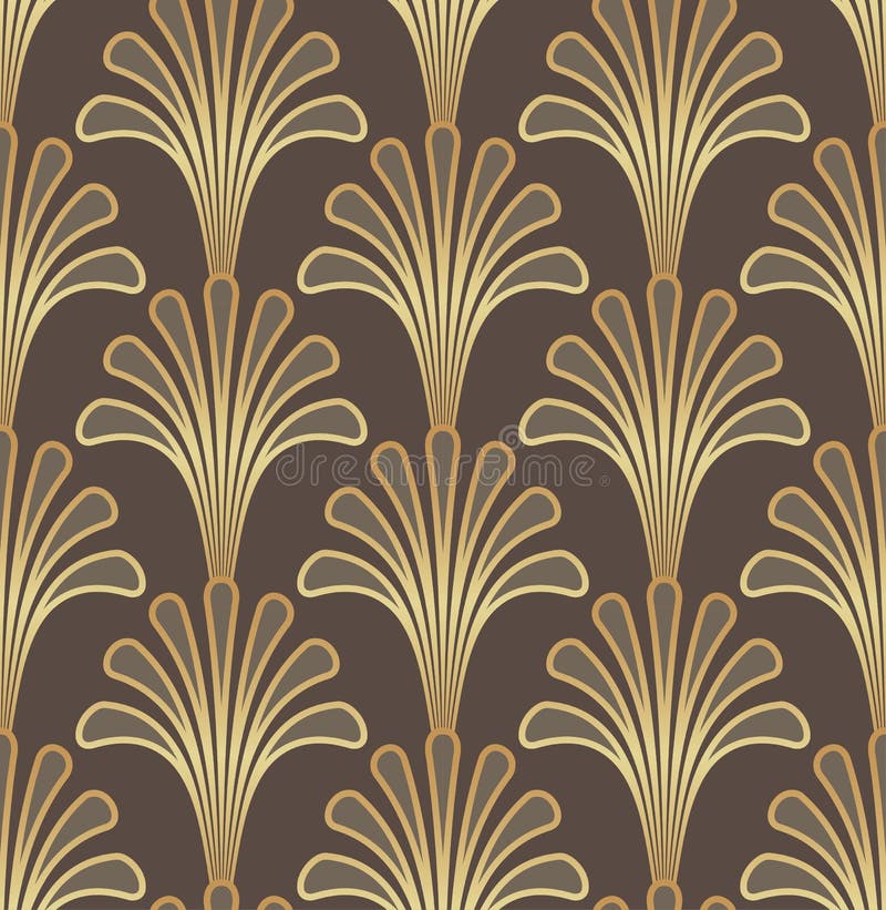 Brown Art Deco Seamless Pattern Stock Vector - Illustration of fabric ...