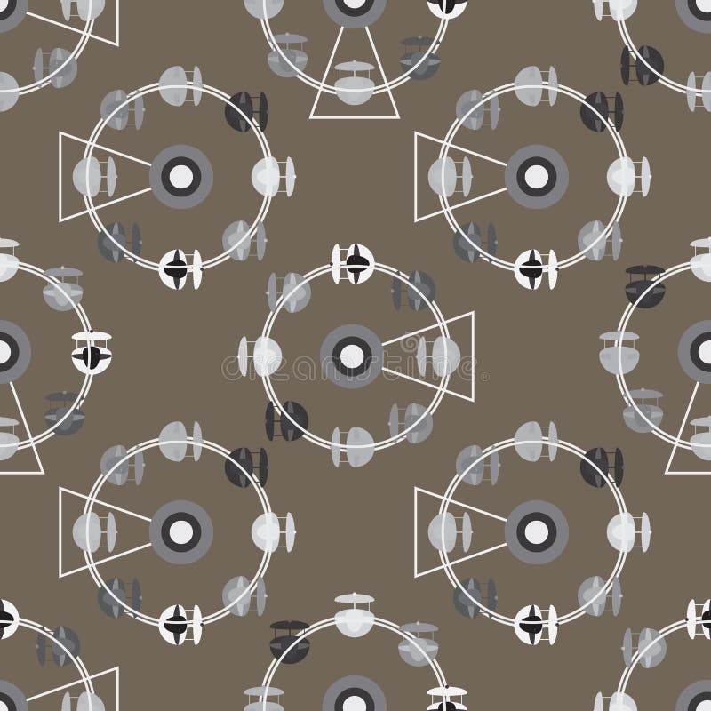 Brown Attraction Ferris Wheel Seamless Pattern Stock Vector ...