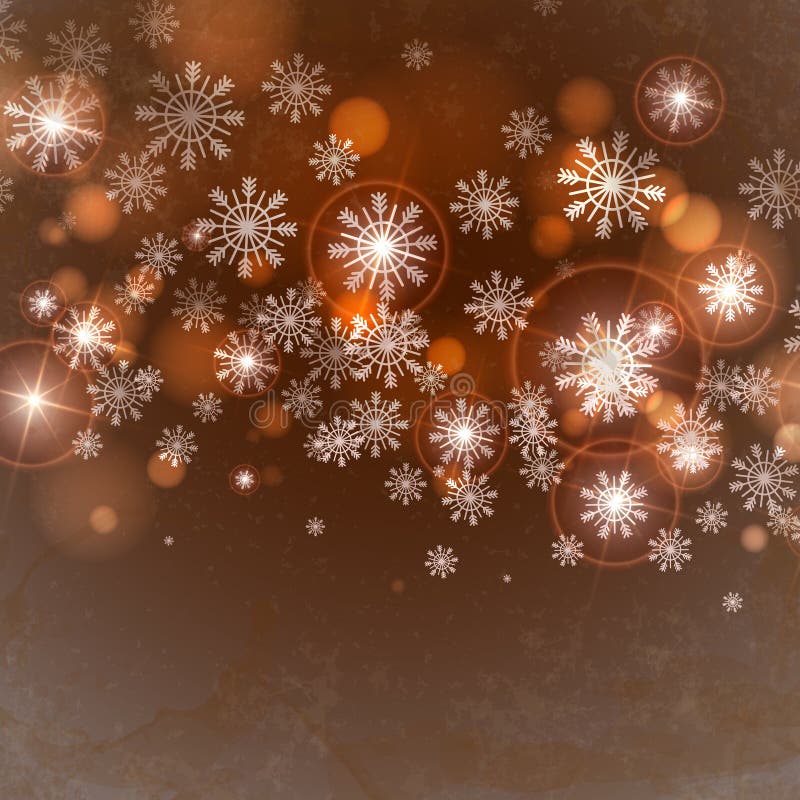 Brown Background with Snowflakes. Stock Vector - Illustration of ...