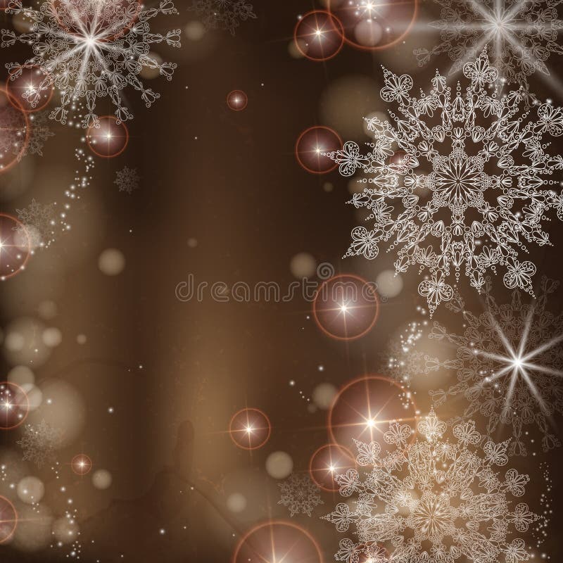 Brown Background with Snowflakes. Stock Vector - Illustration of ...