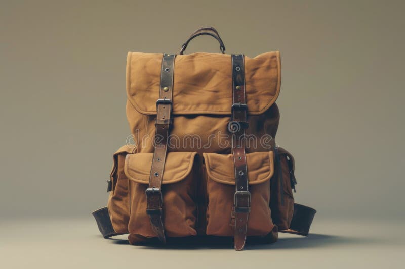A Brown Backpack Sits on Top of a Table, Perfect for Storing Essentials ...