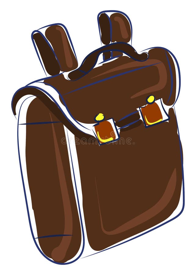 Brown Bag Drawing, Illustration, Vector Stock Vector - Illustration of ...