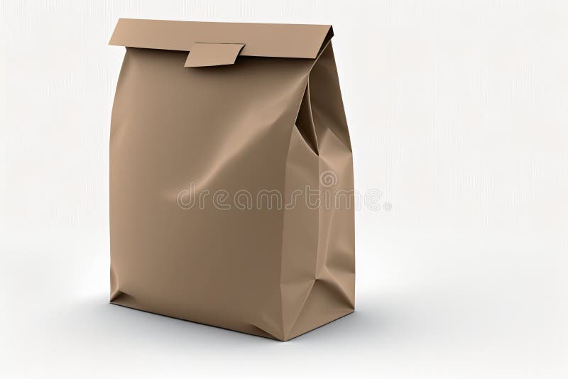 Brown Bag for Food Packaging, Mockup. Generative Ai Stock Illustration ...