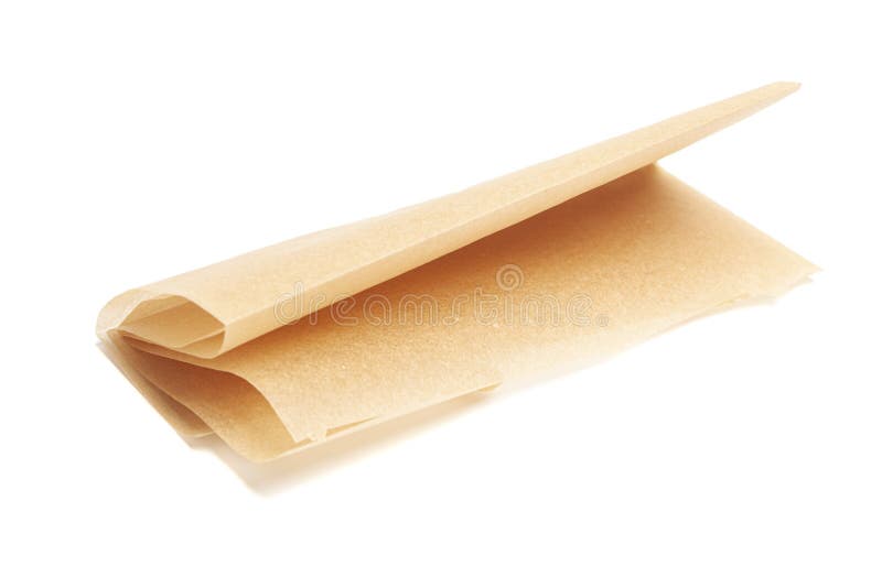 Brown Baking Paper Sheets Isolated on White Background, Stock Image ...