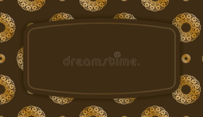 Brown Banner Template with Greek Gold Pattern and Place Under Your Text ...