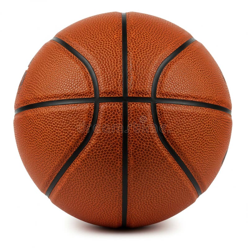Brown Basketball with a Pebbled Texture, Featuring Black Seams. the ...