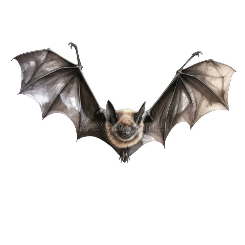A Brown Bat in Flight with Spread Wings Stock Image - Illustration of ...