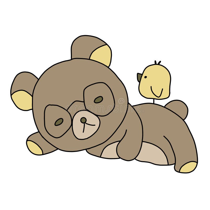 The Brown Bear with the Baby Duck Stock Image - Image of sleeps, bear ...