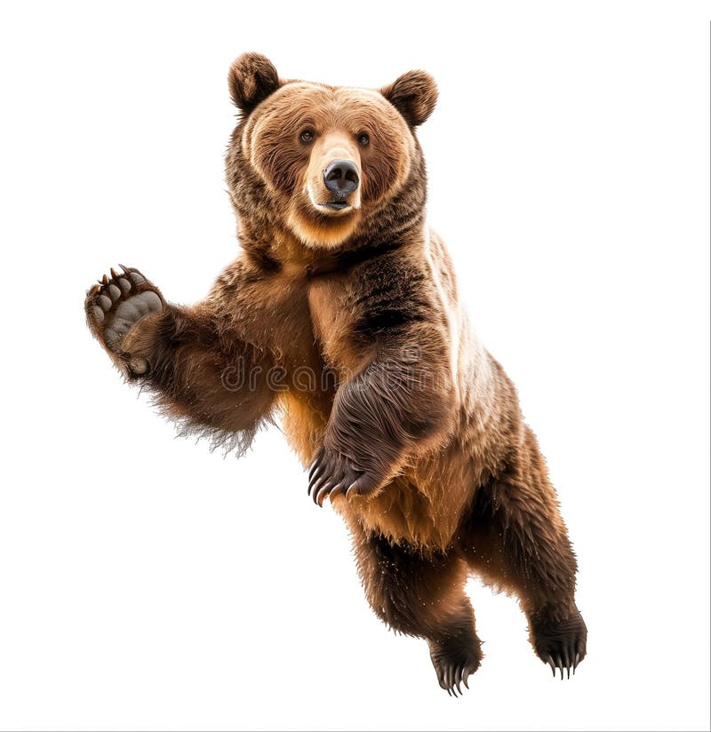 Brown Bear Balancing on One Leg, Studio Lighting Stock Image - Image of ...