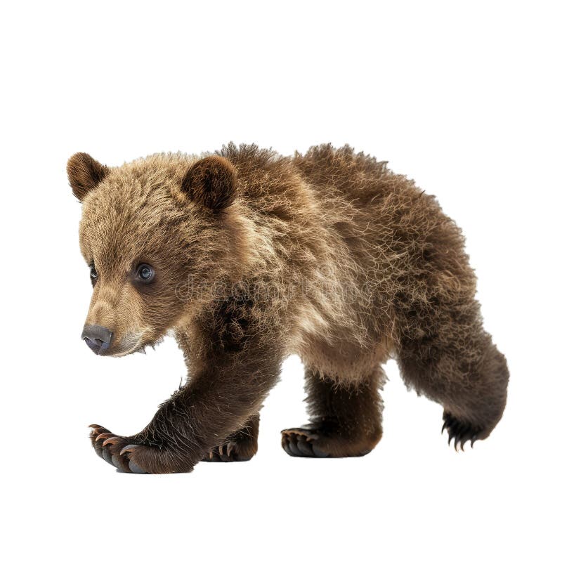 Brown Bear Cub Walking Forward and Looking Down Stock Photo ...