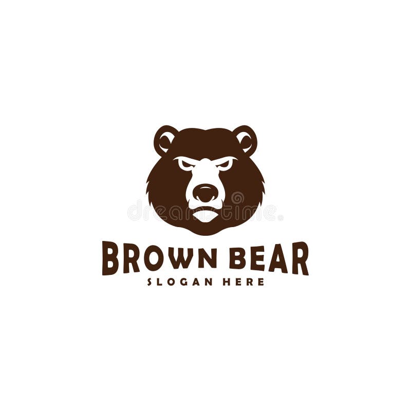 Brown Bear Head Mascot Logo Vector Designs Stock Vector - Illustration of cartoon, element ...