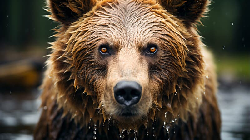 Brown Bear and Landscape, Nice Beautiful Scenery Stock Image - Image of ...