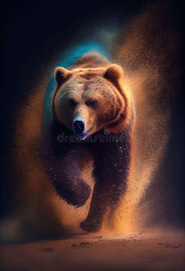Brown Bear on the Run stock image. Image of sand, dirt - 271732271