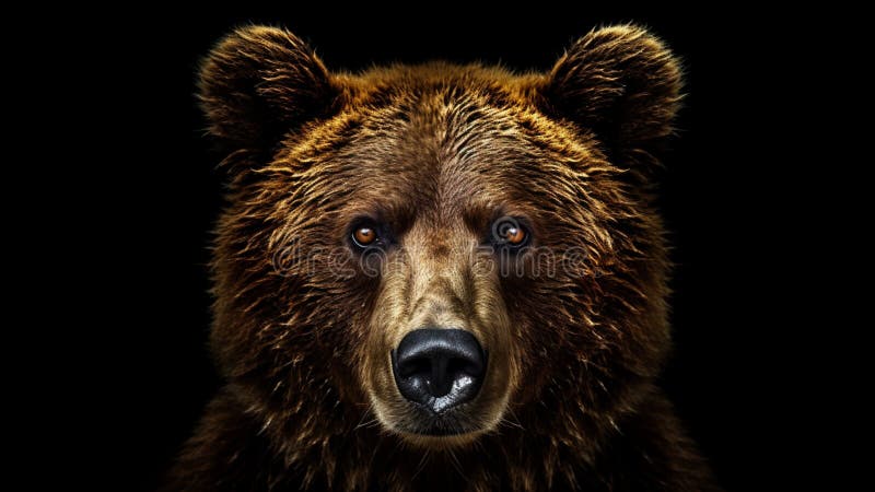 Fierce Grizzly Bear Stare stock illustration. Illustration of close ...