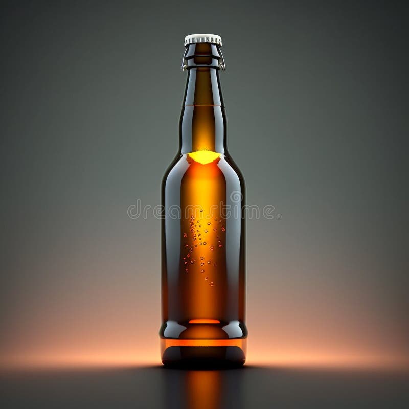 Brown Beer Bottle - Glass Packaging for Cold Drink Stock Illustration ...