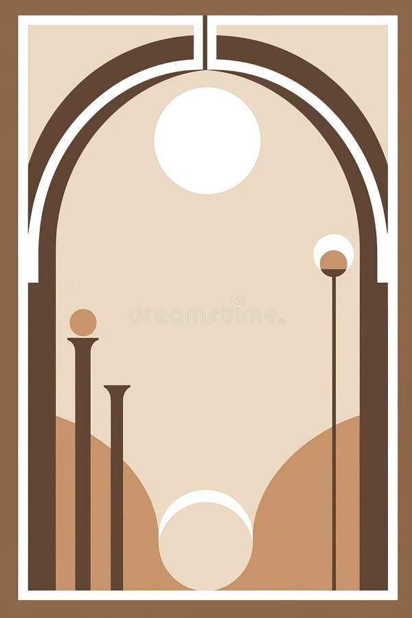A Brown and Beige Background with an Arch and Two Pillars Stock ...