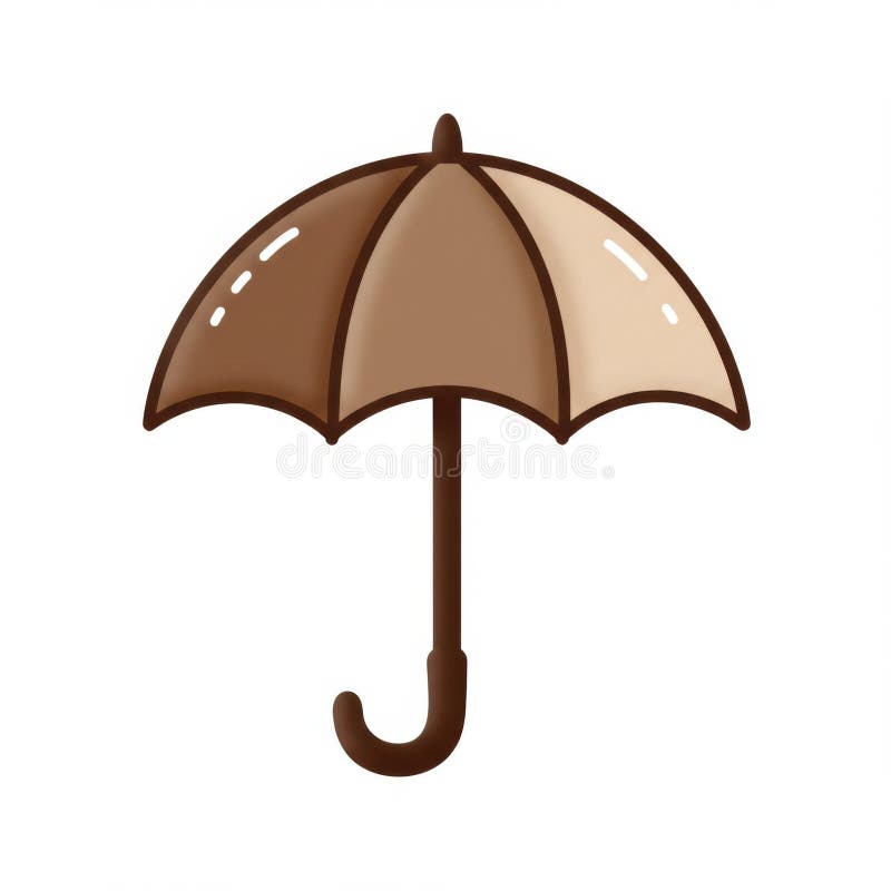 Brown and Beige Cartoon Umbrella Illustration Stock Illustration ...