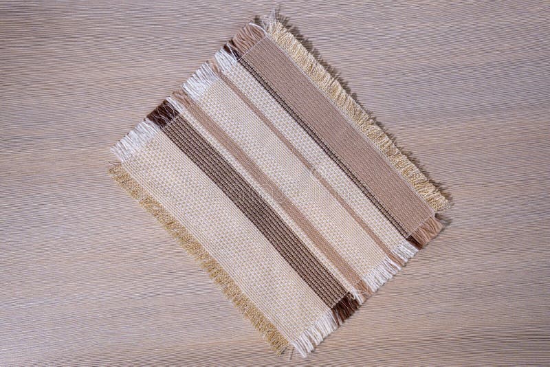 Brown Beige Kitchen Napkin on the Table. Kitchen Background. Top View ...