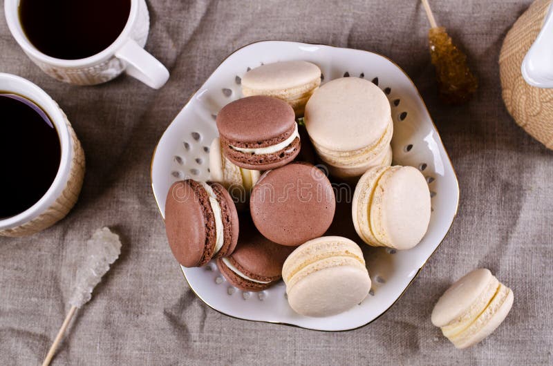Brown and beige macaroon stock image. Image of macaroon - 82229741