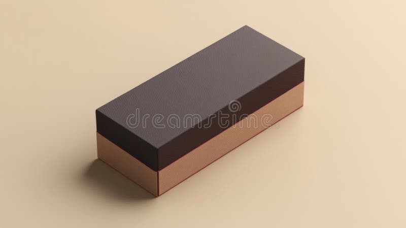 Brown and Beige Rectangular Box Mockup Stock Illustration ...