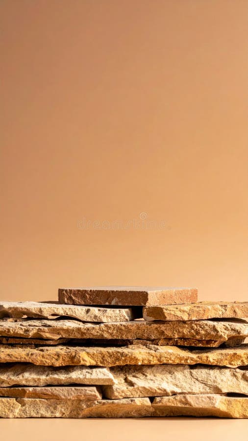 Brown and Beige Stone Stack on Tan Background Stock Illustration ...