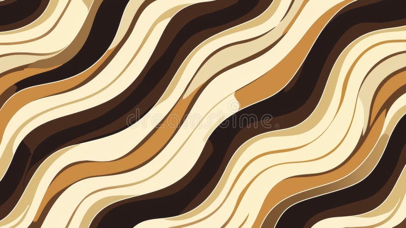 Brown and Beige Wavy Stripes are Intersecting, Creating a Dynamic ...