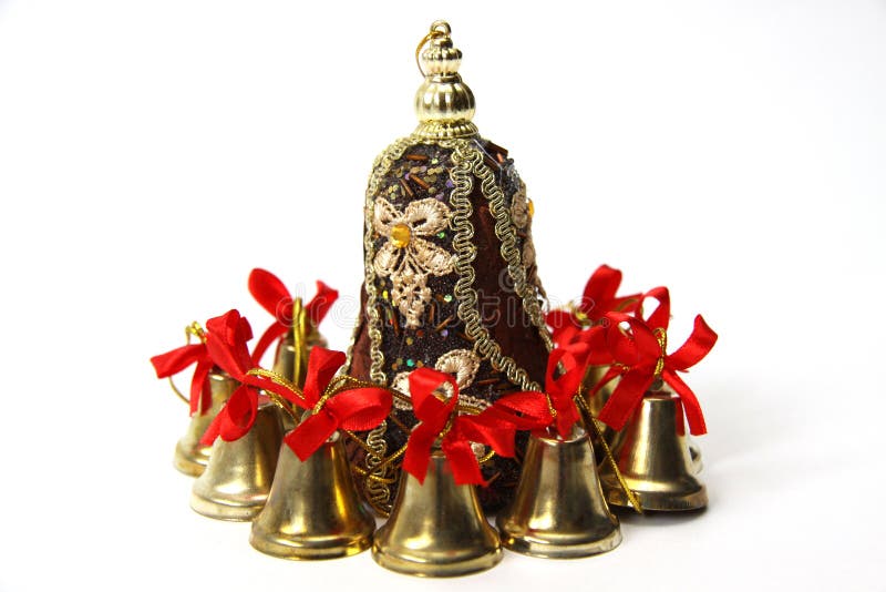Brown Bell and a Lot of Little Bells Around the Stock Photo - Image of ...