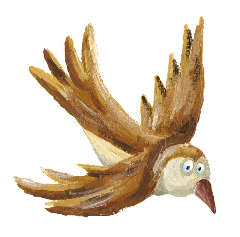 Brown bird flying stock illustration. Illustration of white - 17174558