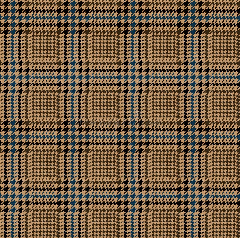Brown, Black and Blue Houndstooth Plaid Pattern Fabric Swatch. Stock ...