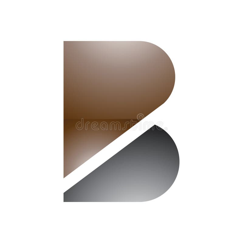 Brown and Black Bold Glossy Letter B Icon Stock Vector - Illustration ...