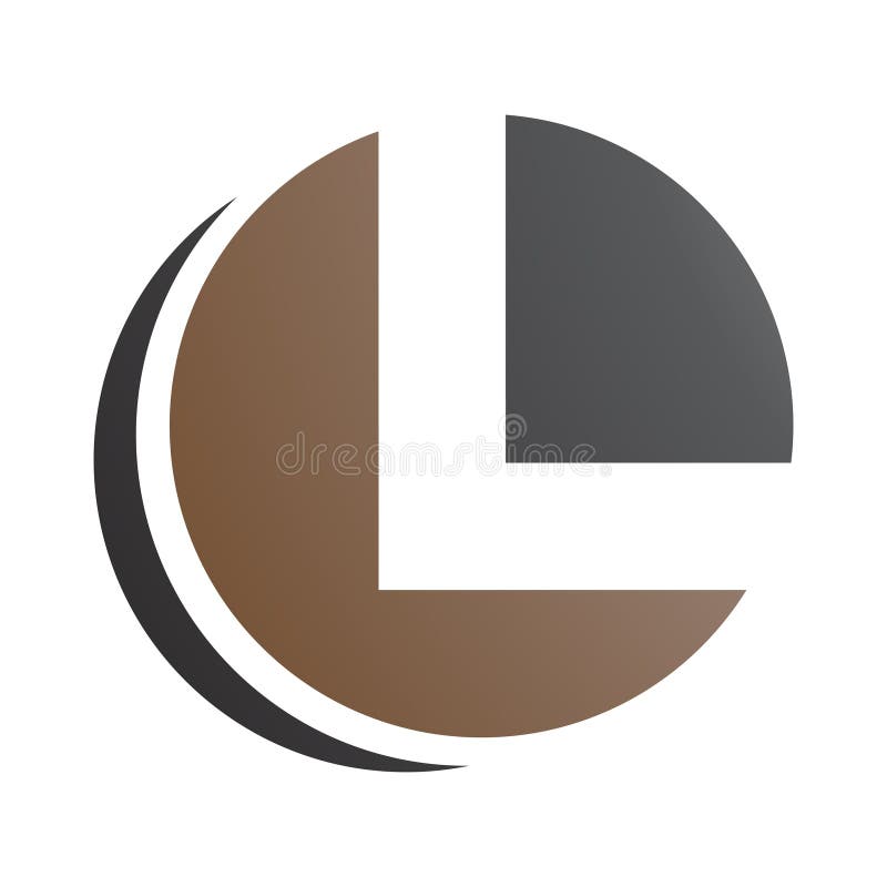 Brown and Black Circle Shaped Letter L Icon Stock Vector - Illustration ...