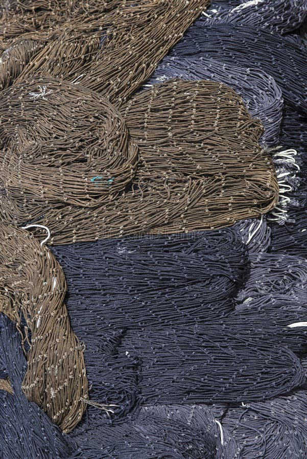 Brown and Black Fishing Nets Stock Photo - Image of fiber, stacked ...