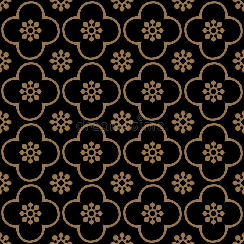 Brown on Black Club and Circle Seamless Repeat Pattern Background Stock ...