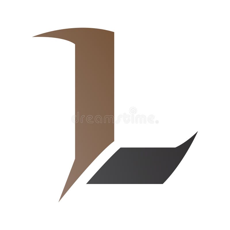 Brown and Black Letter L Icon with Sharp Spikes Stock Vector ...