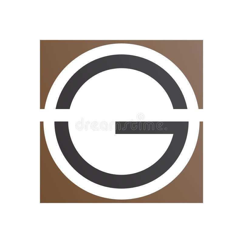Brown and Black Round and Square Letter G Icon Stock Vector ...