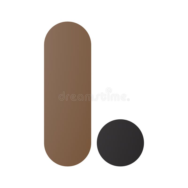 Brown and Black Concave Lens Shaped Letter I Icon Stock Vector ...
