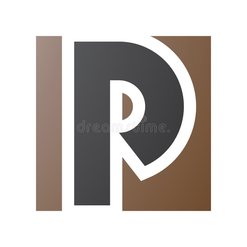 Brown and Black Square Letter P Icon Stock Vector - Illustration of ...