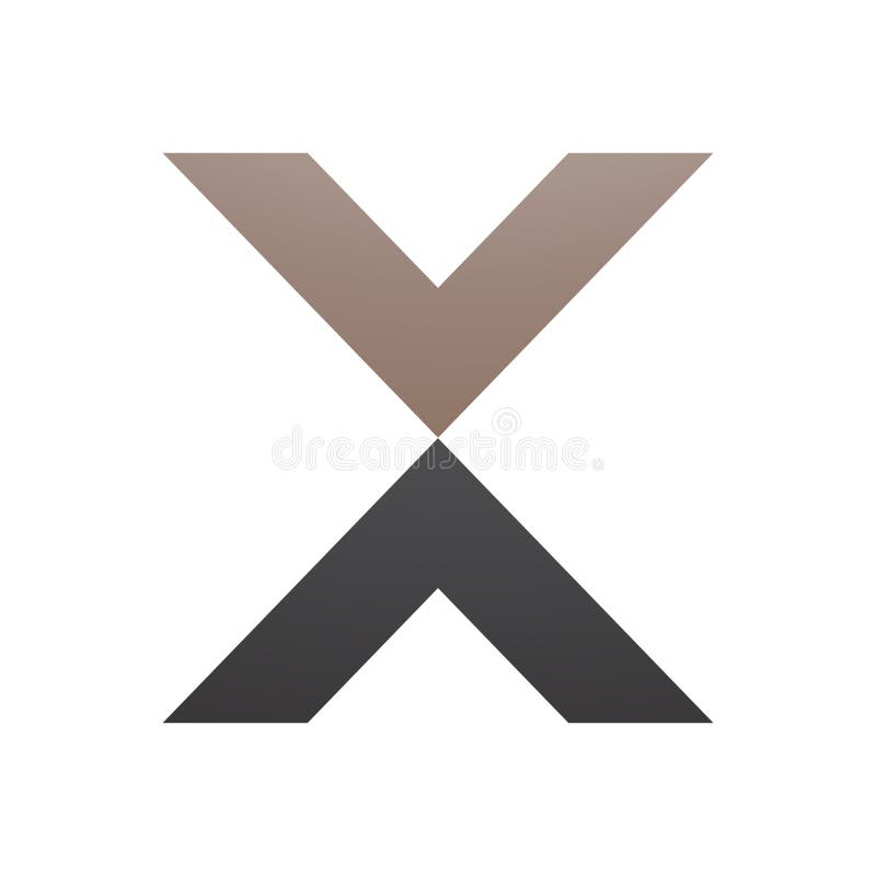 Brown and Black V Shaped Letter X Icon Stock Vector - Illustration of ...