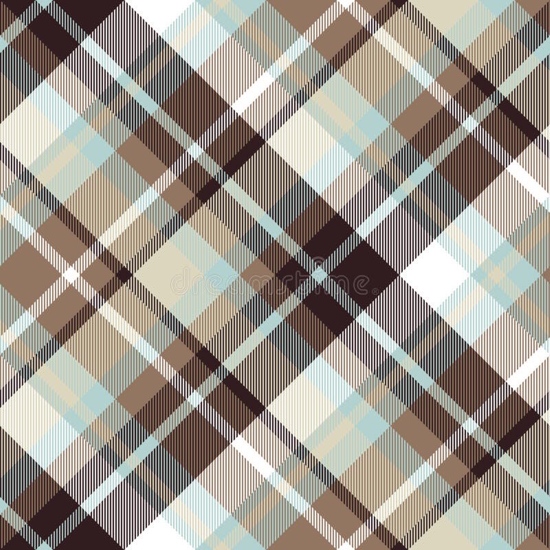 Brown Blue Diagonal Check Plaid Seamless Pattern Stock Vector ...