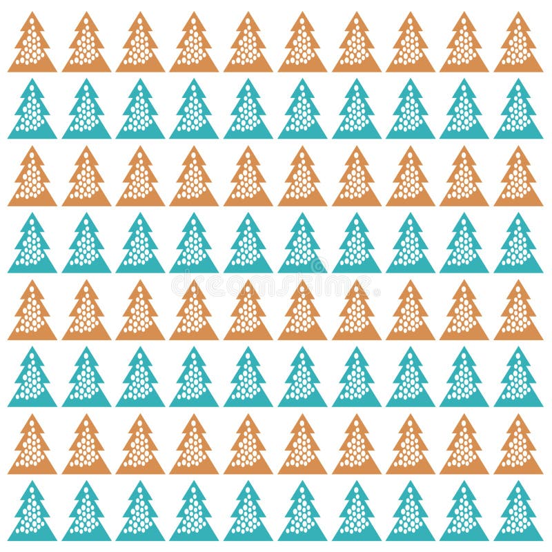 Brown Blue Trees Xmas Pattern Texture Background Stock Vector ...