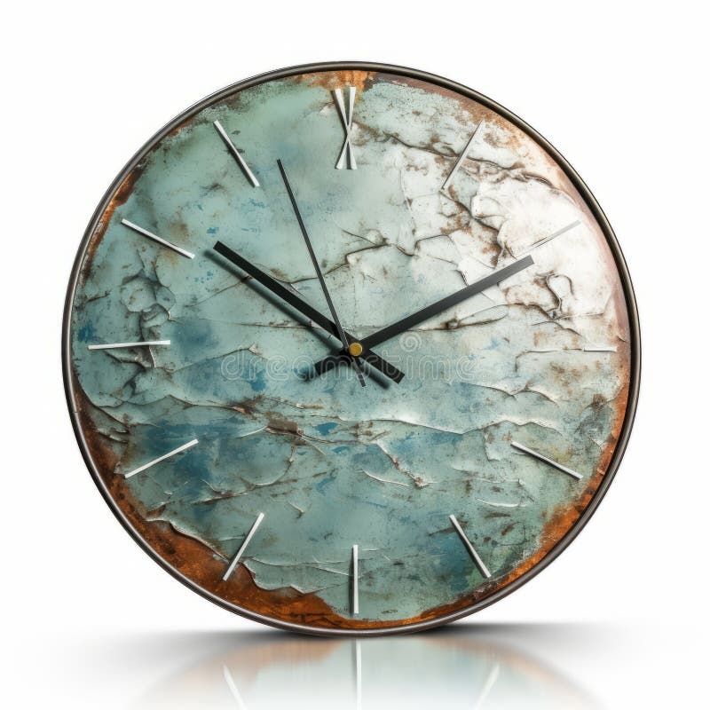 Sleek Blue Wall Clock with Liquid Metal Design Stock Illustration ...