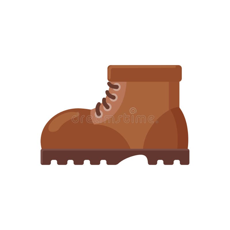 Brown boot icon stock vector. Illustration of hike, male - 140962690