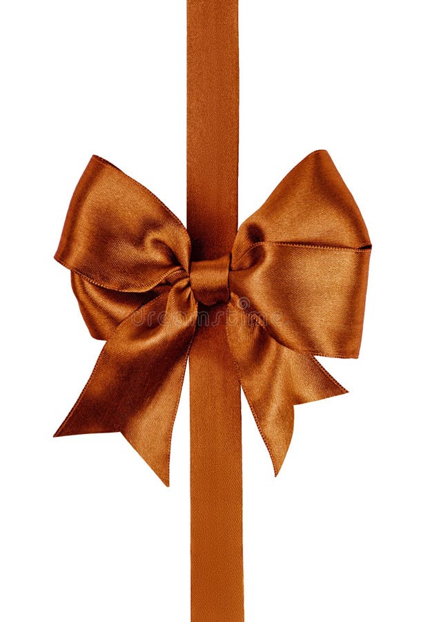 Brown Bow Made from Silk Ribbon Stock Photo - Image of bright, corner ...
