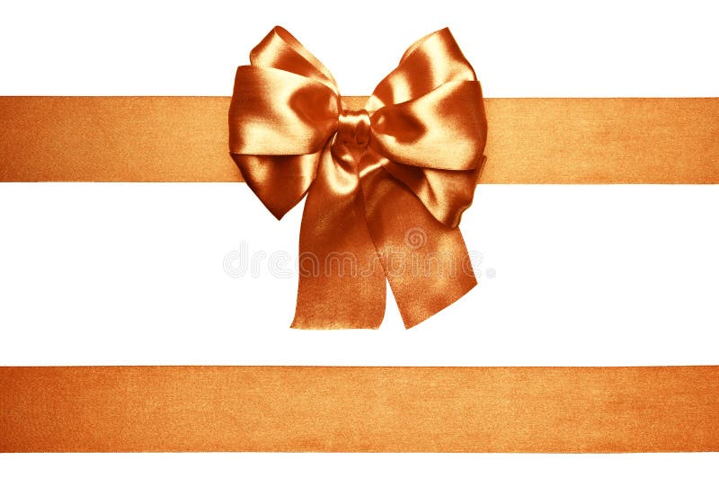 Brown Bow and Ribbon Made Silk Stock Photo - Image of decoration, favor ...
